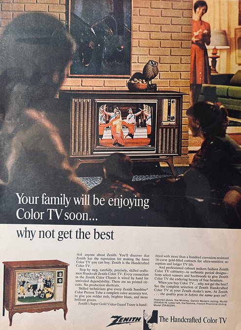 1966 Zenith Color Floor Model Television Magazine Ad – MGJ2PILOT